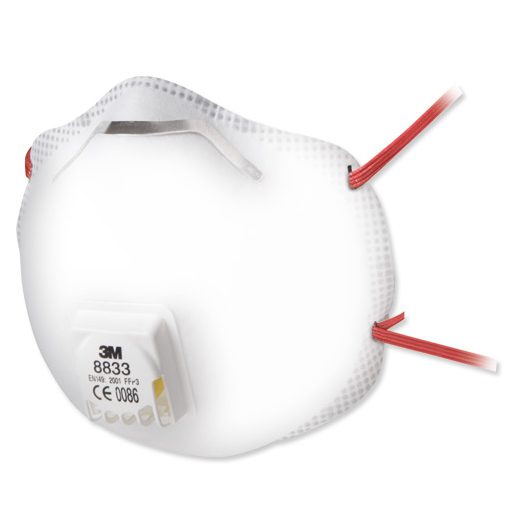 3M 8833 FFP3 Valved Cup-Shaped Respirators x 10 - AFS